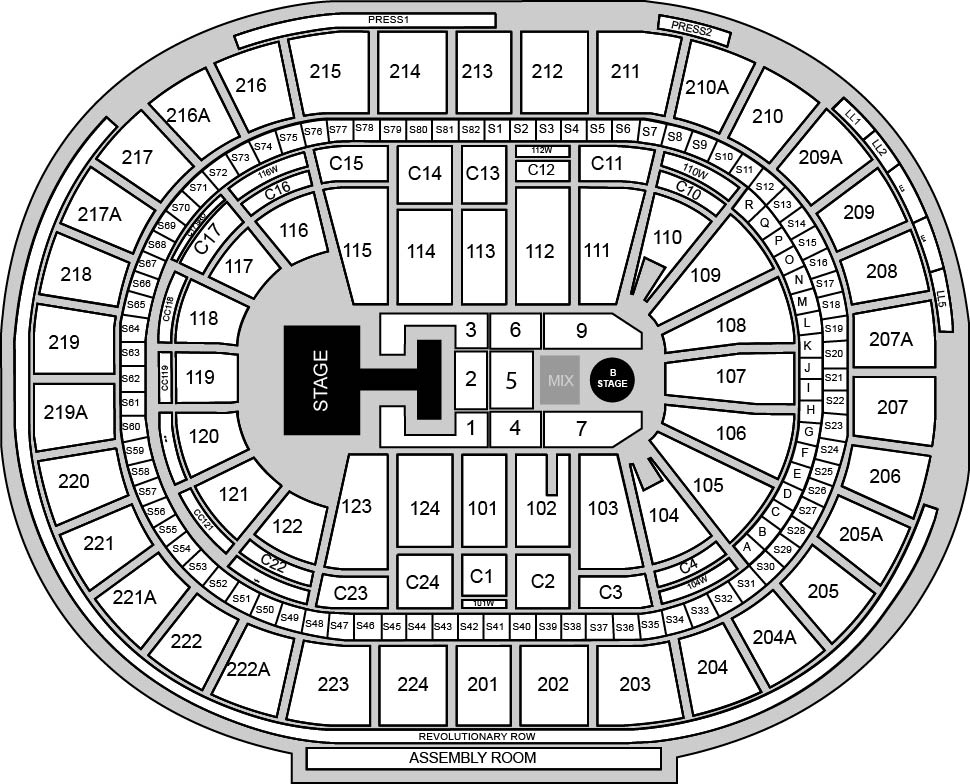 Wells Fargo Center Seating Chart Detailed Wells Fargo Center
