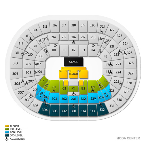 Moda Center Seating Map