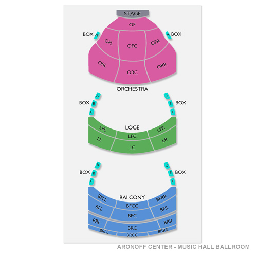 Map Of Aronoff Center Seats The Notebook Procter And Gamble Hall At